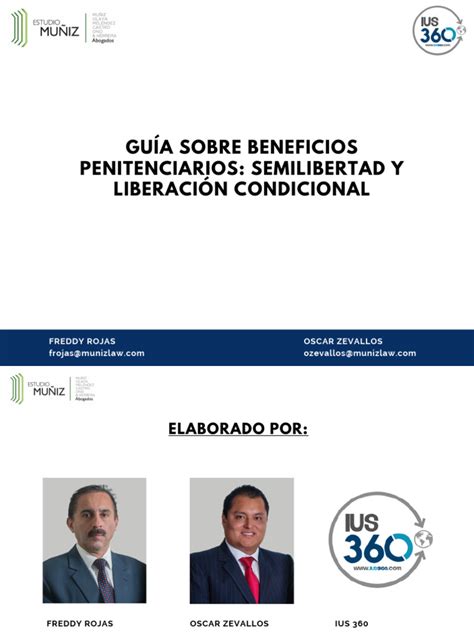 Guía Sobre Beneficios Penitenciarios Semilibertad Y Liberaciã N