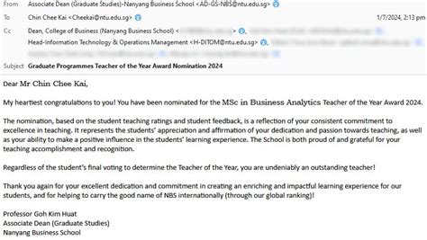 Teacheroftheyear Msba Businessanalytics Excellence Nbs Ntu Chee Kai Chin 24 Comments