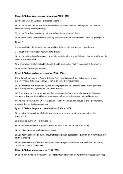 Kenmerkende Aspectenn 5 T M 10 Tijdvak 5 Tijd Van Ontdekkers En Hervormers 1500 1600 18
