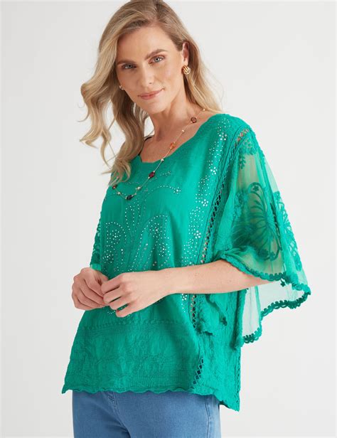 Millers Crinkled Embroidered Woven Top With Heatseal Crossroads