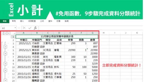 不用excel函數也可以運算？「小計」幫你一次完成資料分類統計 經理人