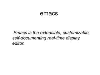 Emacs Tutorial Ppt