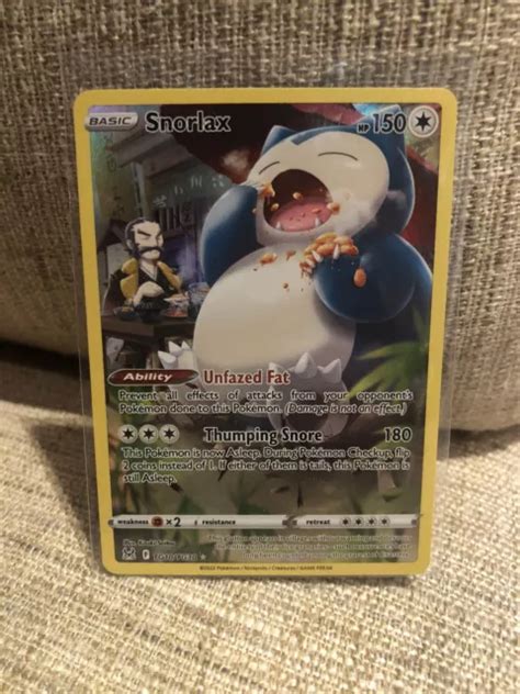 Snorlax Trainer Gallery Full Art Lost Origin Pokemon Card Tg10tg30 Nm