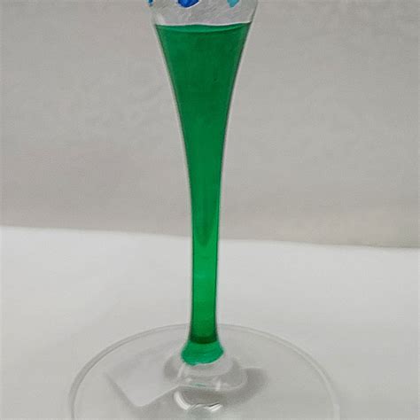 Incantos Collection Peacock Champagne Flute Italian Glass Luxurious
