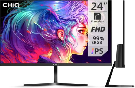 CHiQ 24 Inch Monitor Full HD 1920x1080 Ultradunne Monitor 3 Zijdig