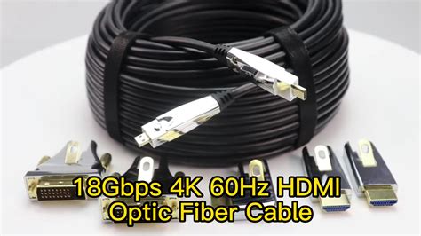 Gold Plated Connector Active Optical Fiber Optic Hdmi 4k 60hz 20v V20