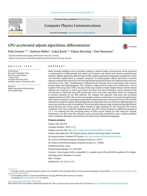 PDF GPU Accelerated Adjoint Algorithmic Differentiation