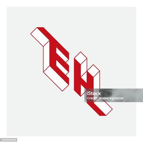 E And H Monogram Or Logotype Isometric 3d Font For Design Outline Fonts Threedimension Letters