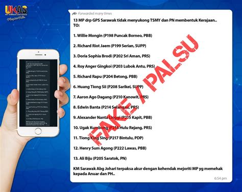 Ukas Viral Message Of GPS MPs Rejecting Muhyiddin Is Fake
