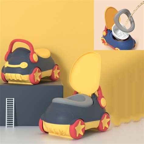 귀여운 만화 아기 독립 화장실 별도의 스플래시 방지 자동차 화장실 회색 노란색