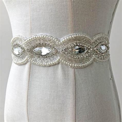 Bling Chunky Rhinestone Belt Applique Hot Glued Crystal Beaded Trims