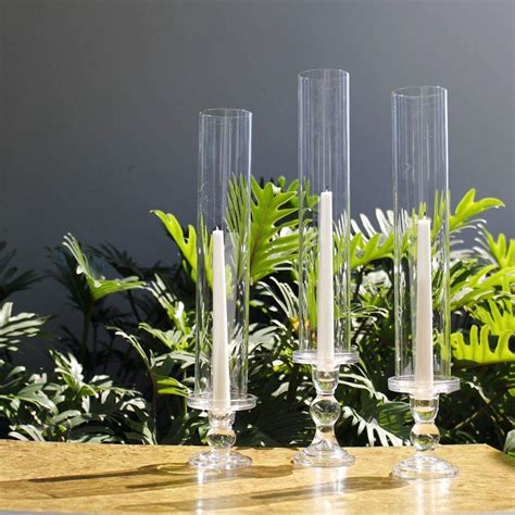 Cys Excel 6 Pcs H14 D25 Open Ended Glass Hurricane Candleholder Tube Shade Multiple