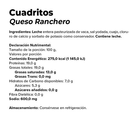Queso Ranchero Grupo Cuadritos Queso Ranchero Grupo Cuadritos