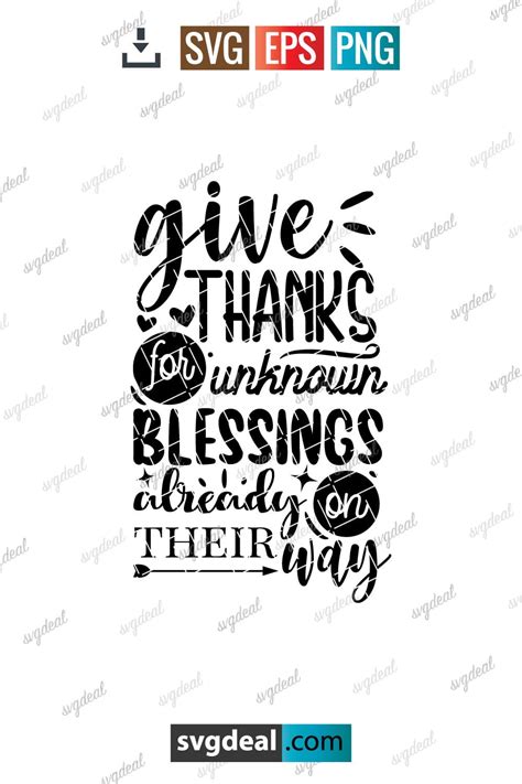Free Give Thanks For Unknown Blessings Already On Their Way Svg