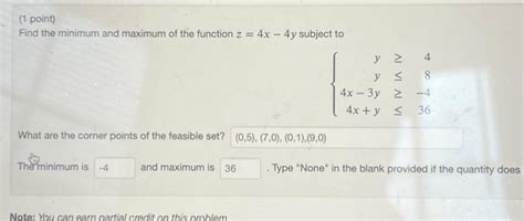 Solved Point Find The Minimum And Maximum Of The Chegg