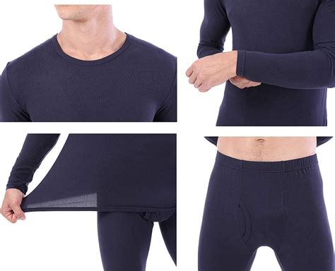 Hombre Juego De Ropa Interior Térmica Para Hombre Forro Polar Cálido