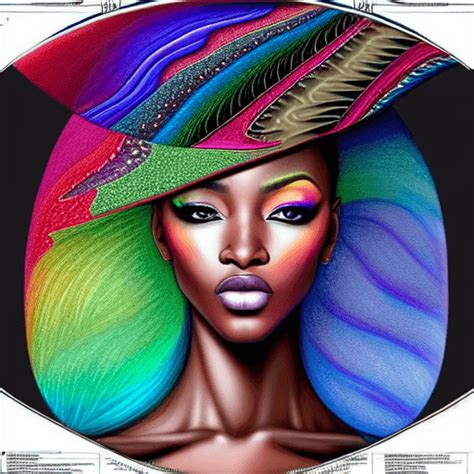 Ebony Lady In Futuristic Gown Digital Graphic · Creative Fabrica