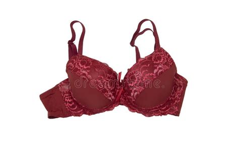 Sujetador De Encaje Rojo Elegante Mujer Aislado En Blanco Estilizado