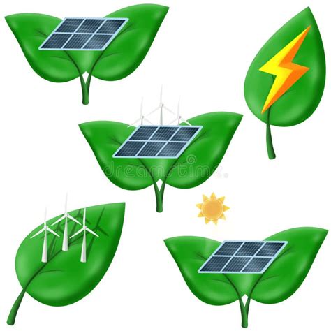 Solar Panels And Wind Turbines Stock Illustration Illustration Of