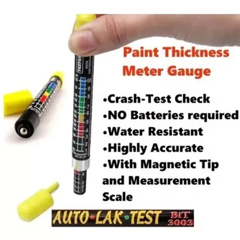 Medidor De Espessura Camada Tinta Automotiva Auto Lak Test