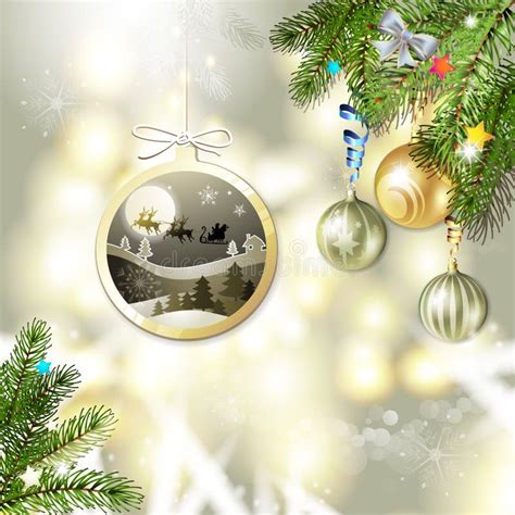 La Navidad Con Las Bolas Ilustración Del Vector Ilustración De Navidad