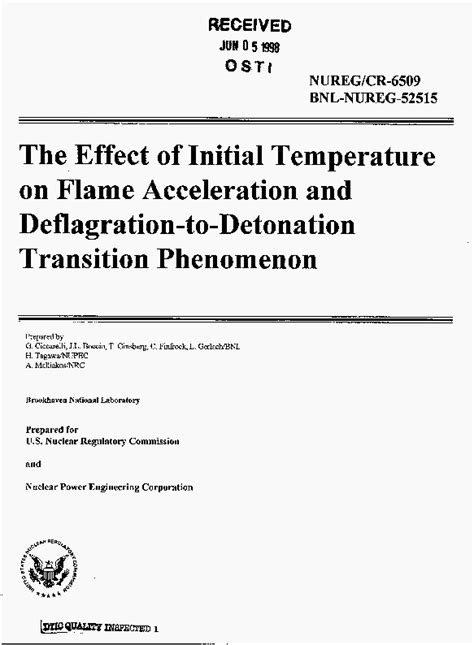 Pdf The Effect Of Initial Temperature On Flame Acceleration And Deflagration To Detonation
