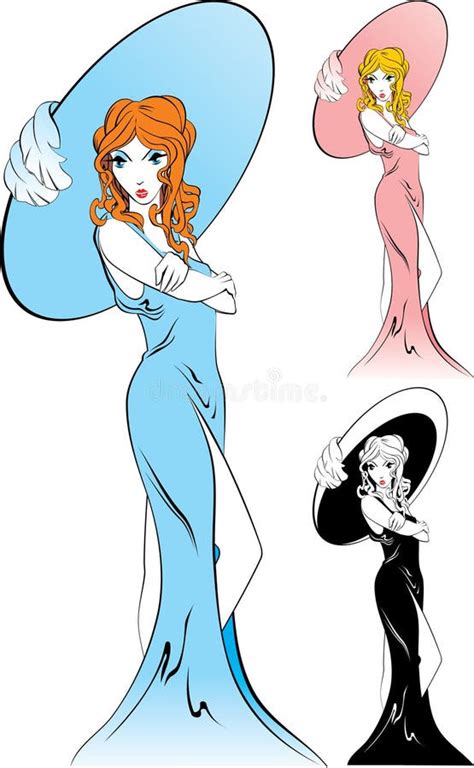 Beautiful Glamour Girl Stock Vector Illustration Of Vintage 11106934