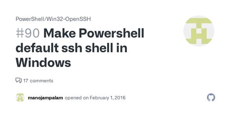Make Powershell Default Ssh Shell In Windows · Issue 90 · Powershell