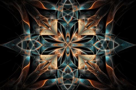Premium Ai Image Rotationally Symmetrical Abstract Art Piece Created With Generative Ai