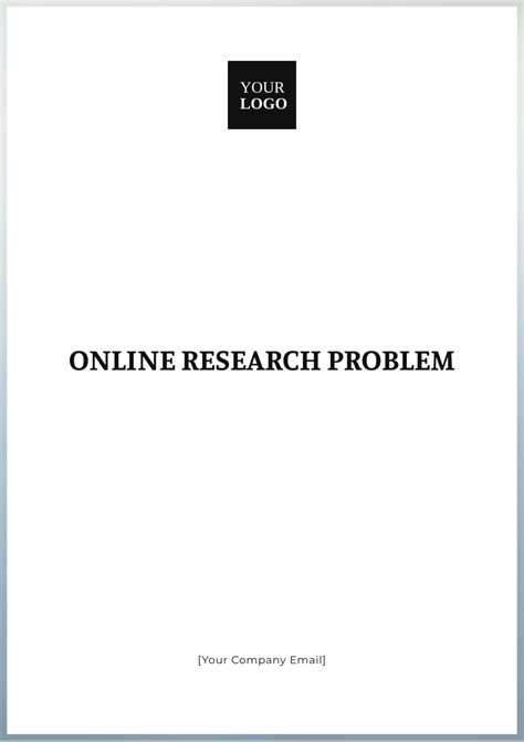 Free Online Research Problem Template To Edit Online