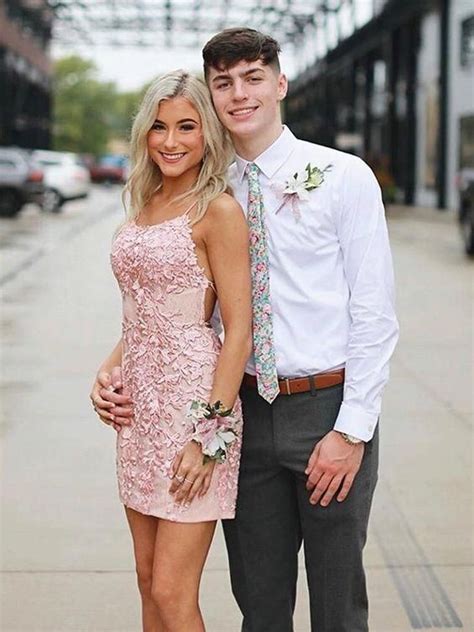 Backless Pink Lace Formal Homecoming Dresses Prom Dress Short Lace