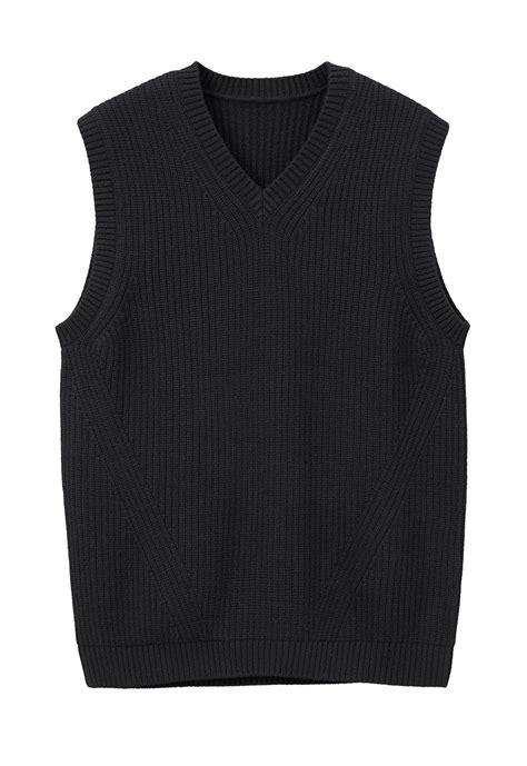 Mens V Neck Knitted Sweater Vest Solid Plain Sleeveless Pullover