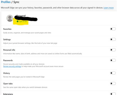 Cant Turn Off Sync In Edge Microsoft Qanda
