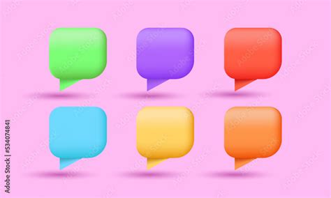Unique Realistic Colorfull Speech Bubble Chat Collection Set 3d Design
