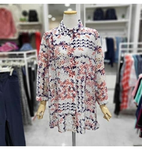 셀러허브 1 크로커다일레이디 Sh06 플로럴 블라우스 플로럴 카라 블라우스 Clambl128 티몬