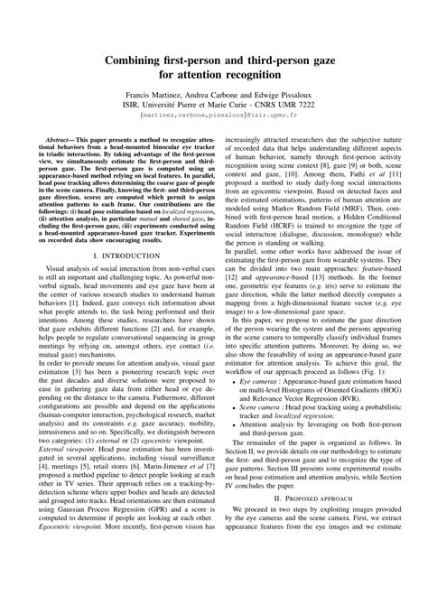 Pdf Combining First Person And Third Person Gaze For Attention