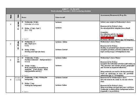 Iuri 377 Semester 2 Lecturing Schedule 2024 Iuri377 Vc Mc And Pc