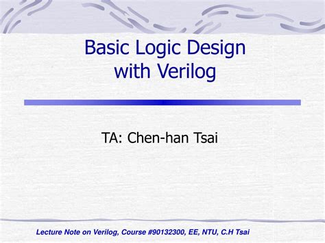 PPT Basic Logic Design With Verilog PowerPoint Presentation Free Download ID
