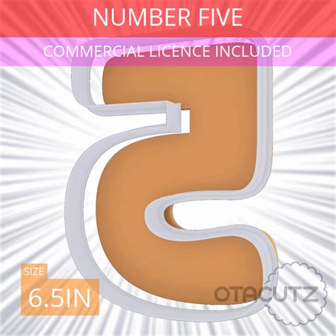 Stl File Number Five Cookie Cutter 6 5in 16 5cm 🍪・design To Download