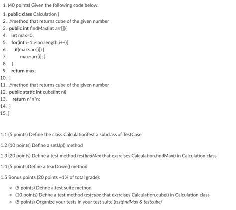 solved 1 40 points given the following code below 1