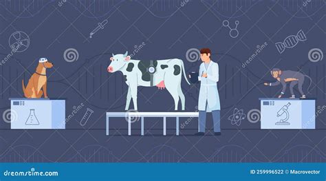 Animal Experiments Abstract Background Stock Vector Illustration Of