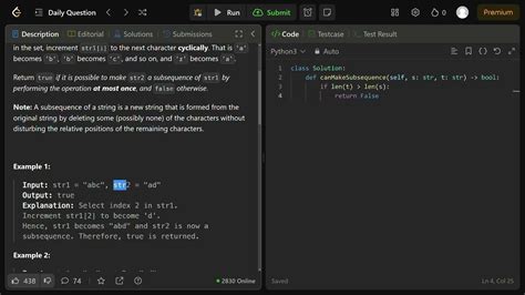 Make String A Subsequence Using Cyclic Increments Leetcode Youtube