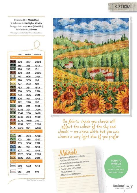 Cross Stitch Sunflowers Pattern