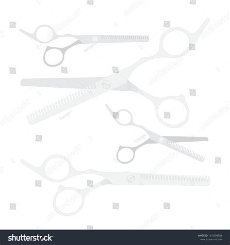 Barber Scissors Realistic Chrome Barber Scissors Stock Vector Royalty