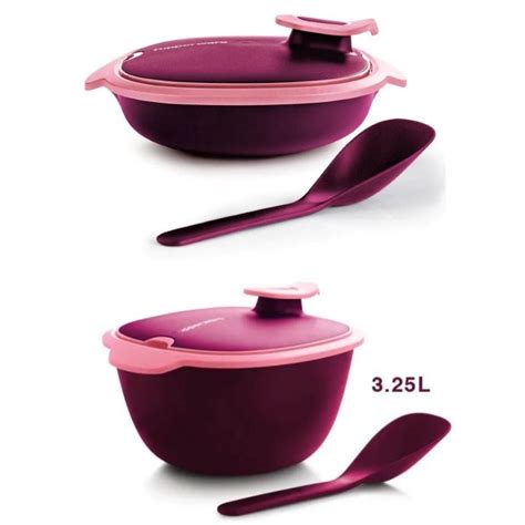 Tupperware Warmie Tup Serving Set With Spoon 325l And 13l Red Set 1 Set Lazada