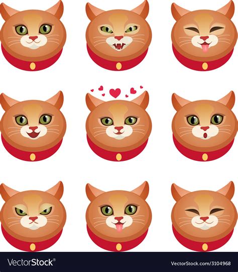 Cats Emotions Set Royalty Free Vector Image Vectorstock