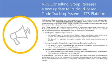 Nus Consulting Group Updates Tts Platform Nus Consulting Group Posted