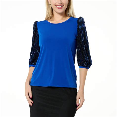 Antthony Sequin Blouson Sleeve Blouse 21281150 Hsn