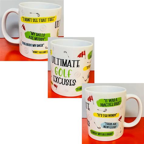 Sublimated Ultimate Golf Excuses Mug Woodform Vinyl Creations