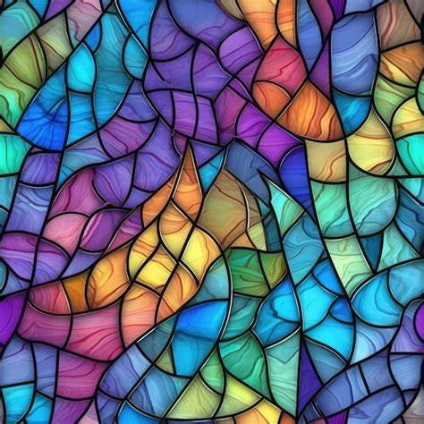 Premium Ai Image Colorful Stained Glass Background